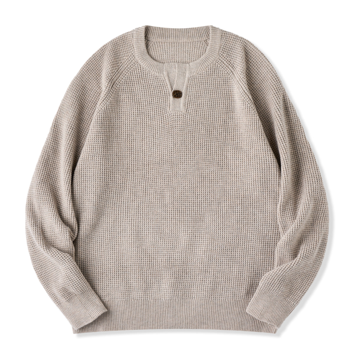 ヘビーウェイト ミニワッフルヘンリーネックニットセーター – Karakubuy