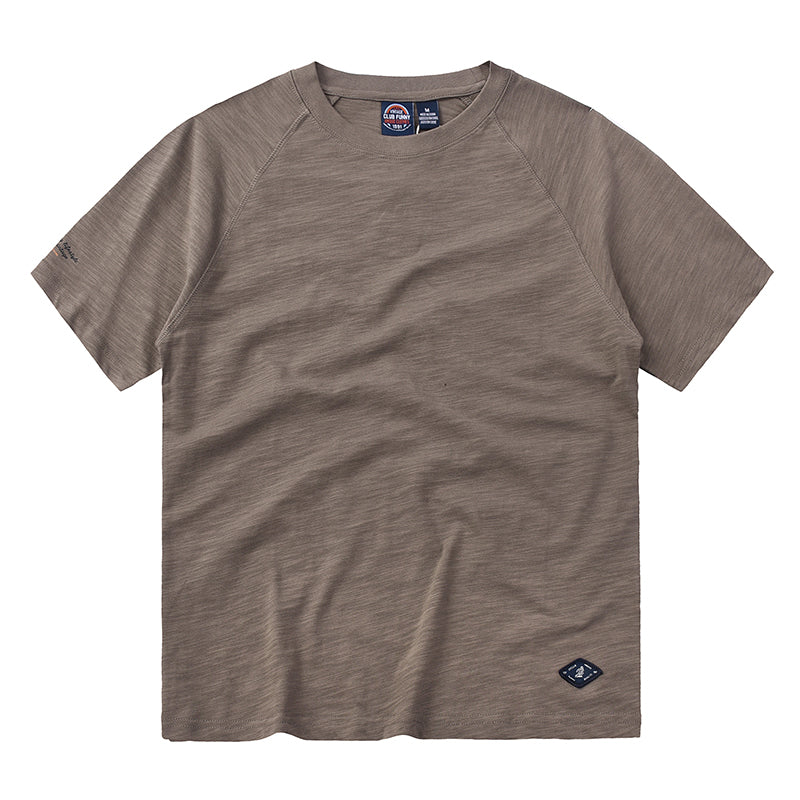 ワンポイント入り 230g スラブコットン無地ラグランスリーブtee – Karakubuy