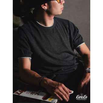 Old Money カシミヤ混ティップラインニットTシャツ – Karakubuy