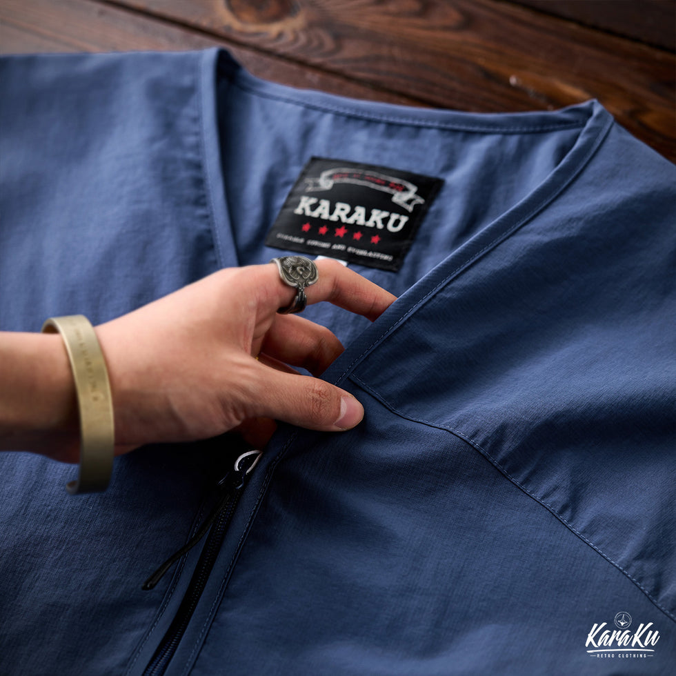 配色ボタン 無地2色コットンワークシャツ – Karakubuy